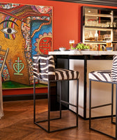 Zebra Hide Bar Stool