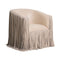Luxury Cream Stone Shaggy Leather Swivel Arm Chair | NGALA Trading