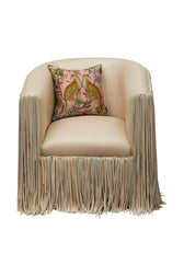 Luxury Cream Stone Shaggy Leather Swivel Arm Chair | NGALA Trading