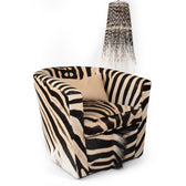 Genuine Zebra Hide Animal Print Lounge Club Chair | NGALA Trading