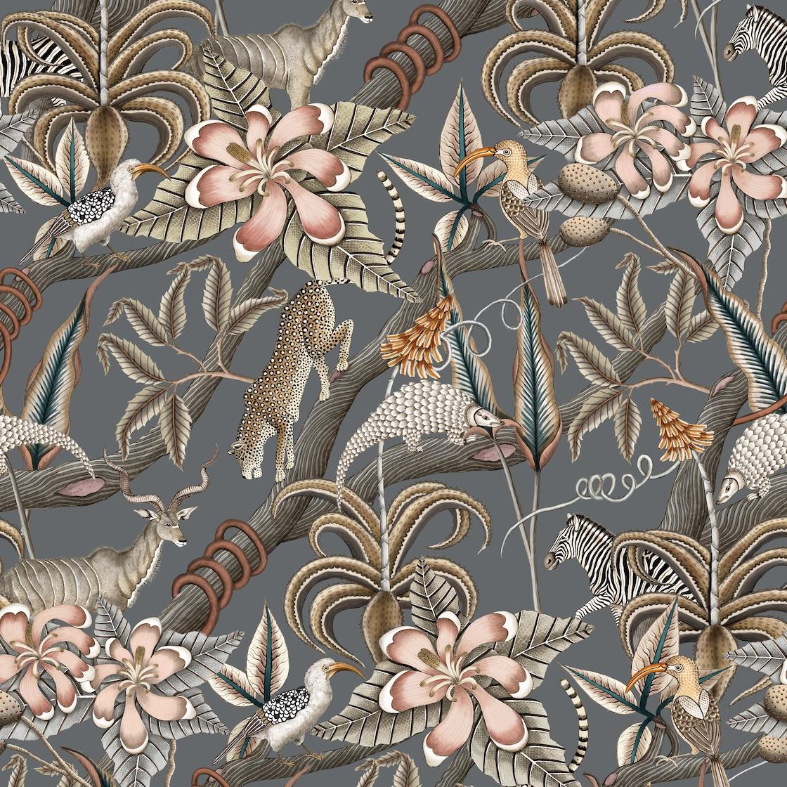 Pangolin Park Ash Linen Fabric | NGALA Trading